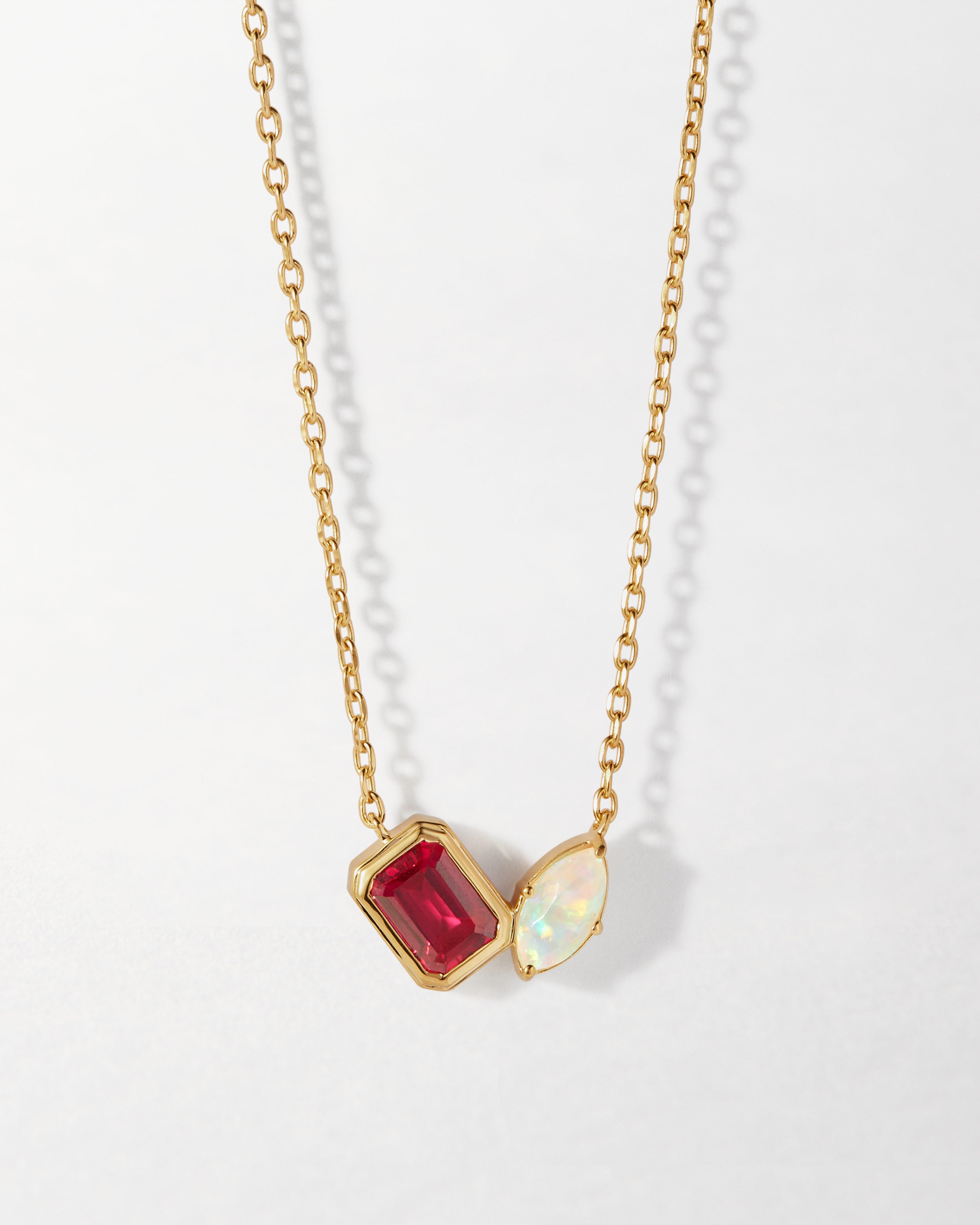 Toi Et Moi Customised Gemstone Necklace | 18k Gold Plated Sterling Silver – EDGE of EMBER