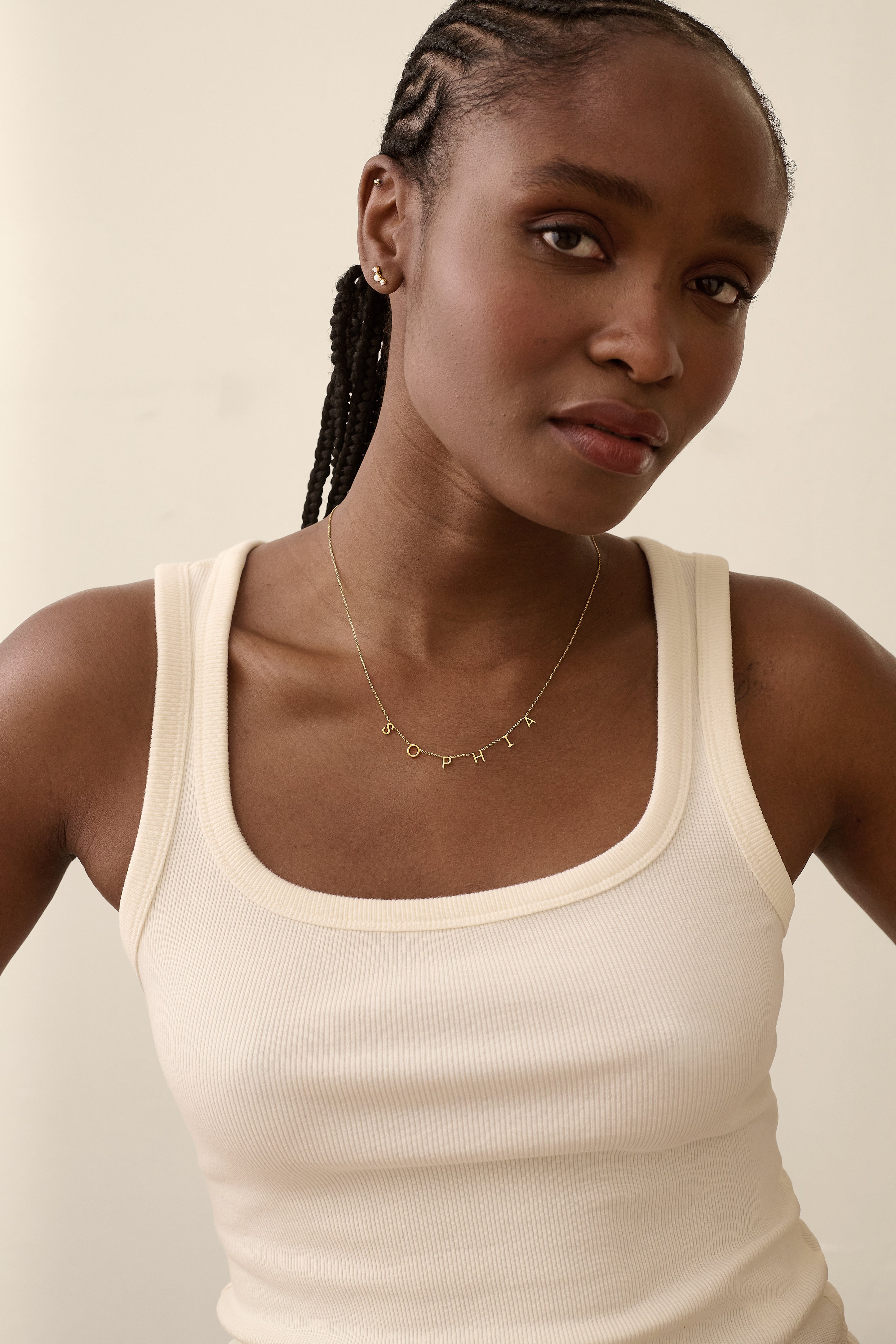 Say My Name Necklace - Customised 14k Gold Initial Letter Fine ...