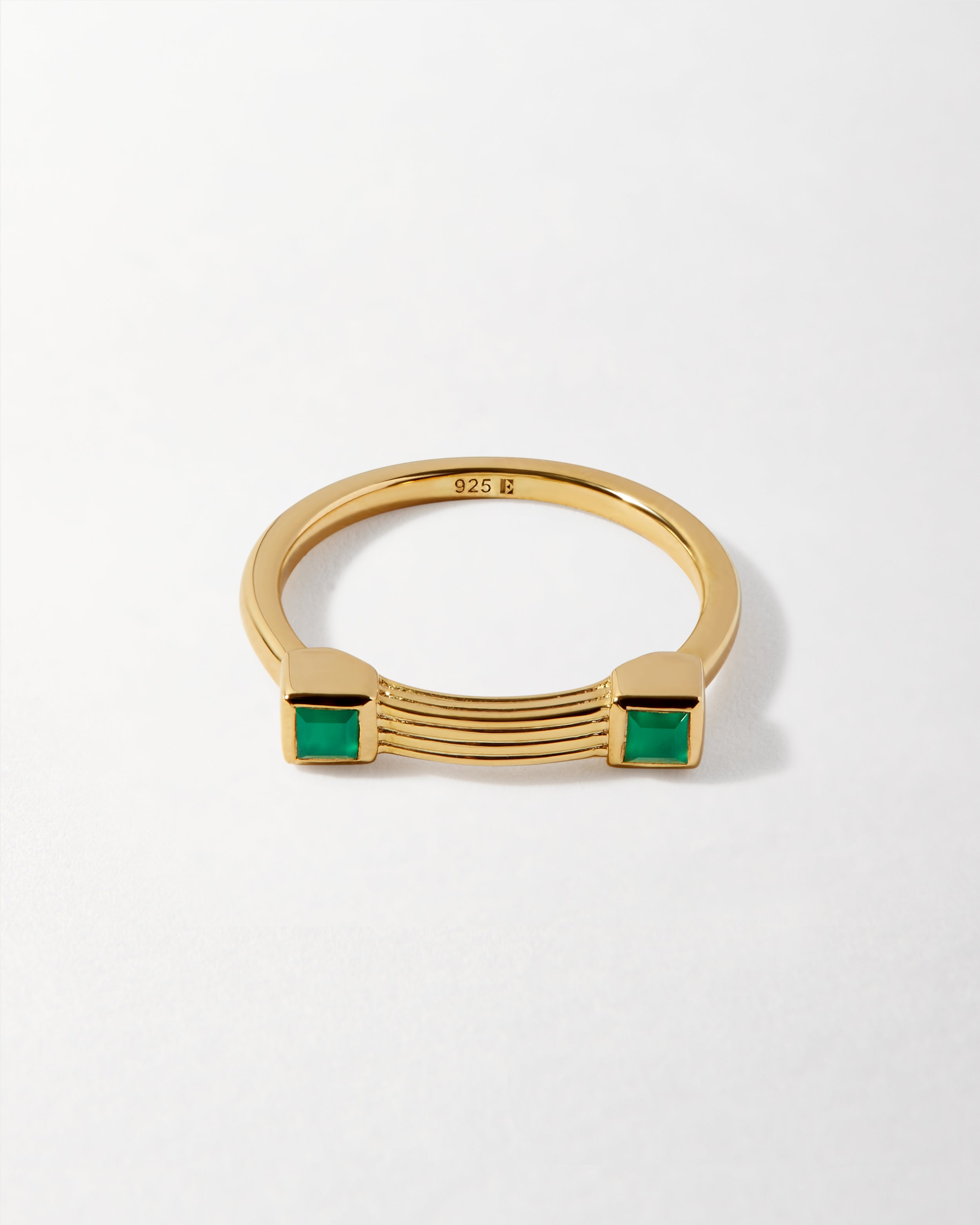 Balance Green Ring | 18k Gold-Plated with Green Onyx – EDGE of EMBER