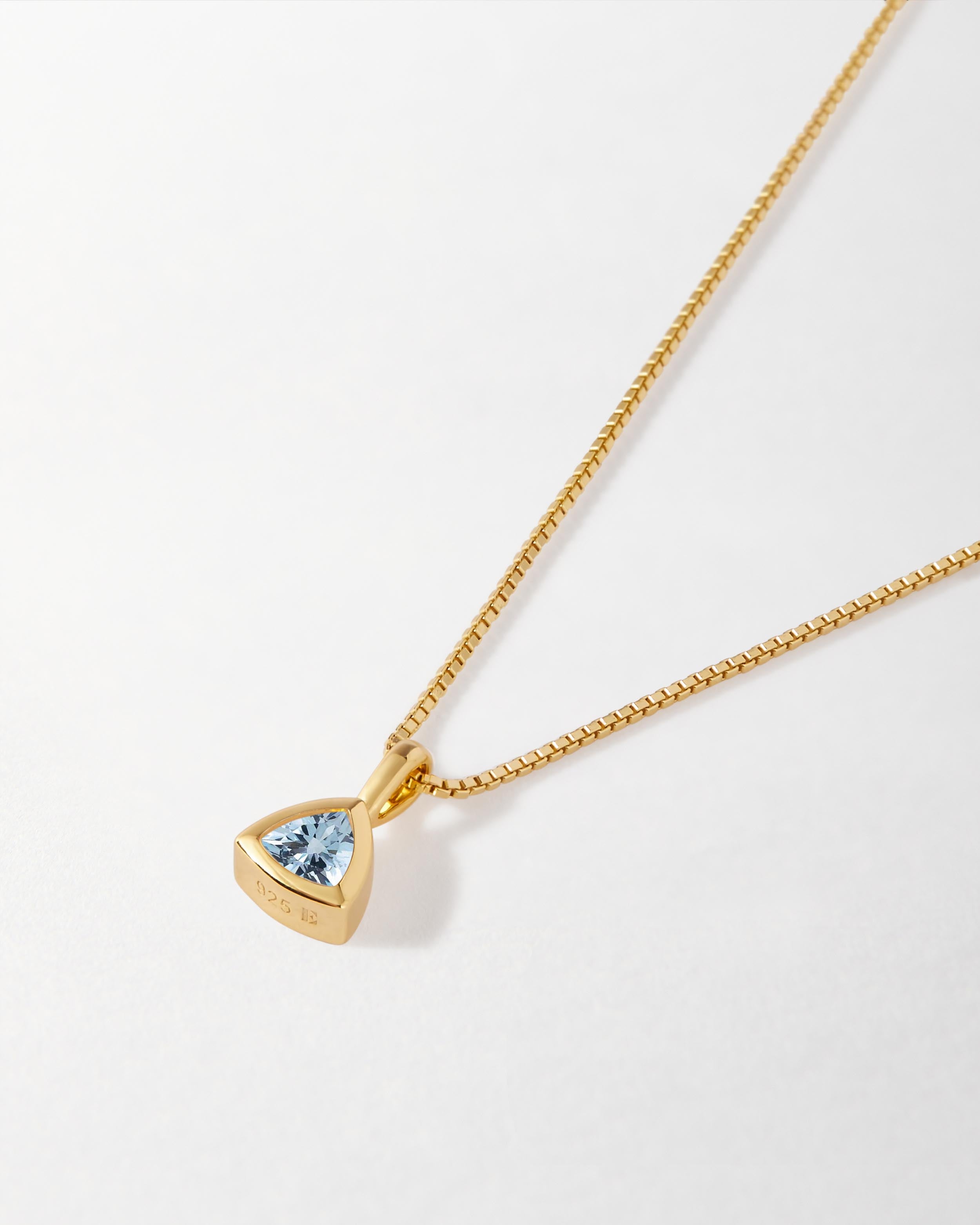 Blue Topaz December Birthstone Necklace | 18k Gold Plated – Edge of Ember