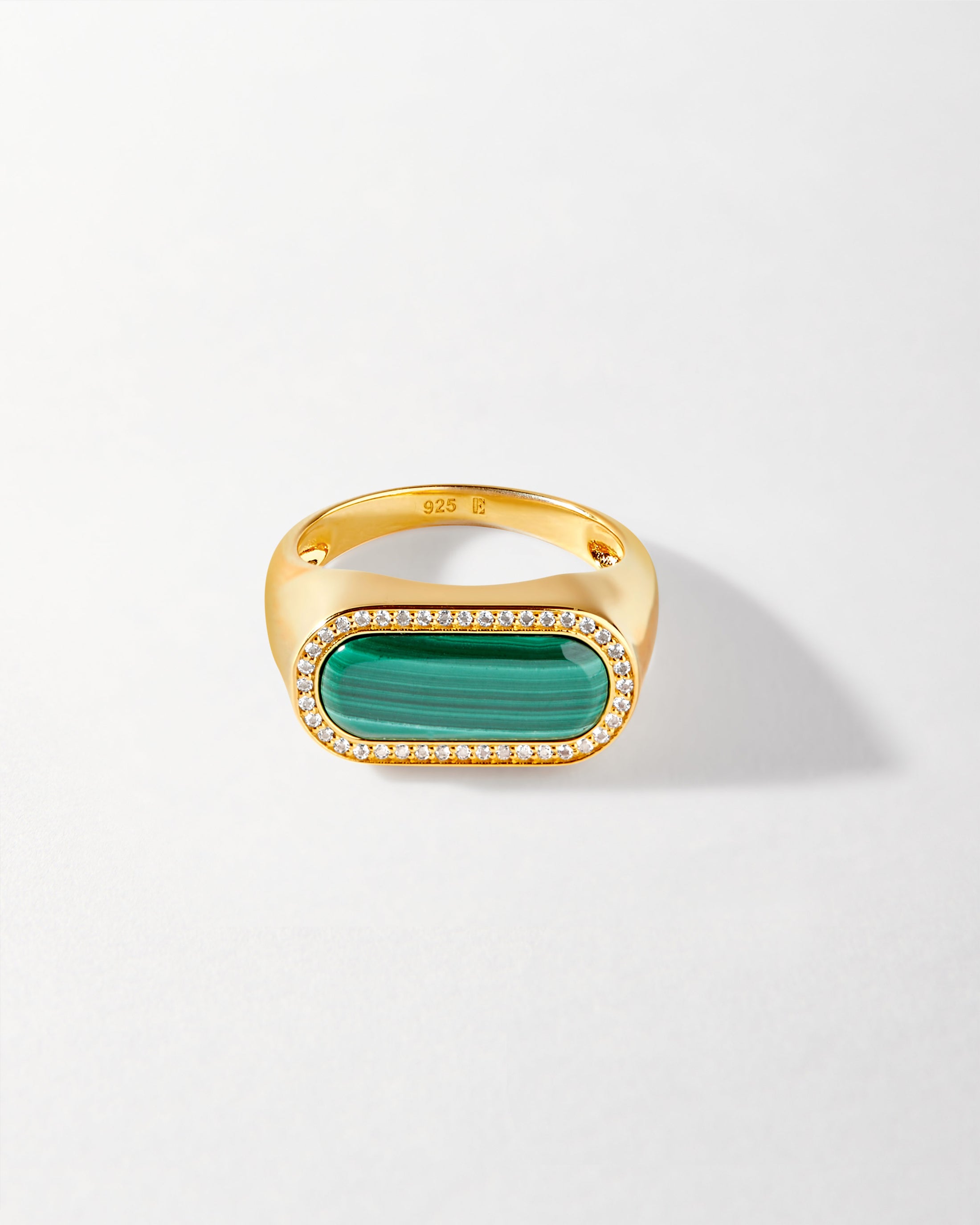 Charlotte Collins Malachite Statement Ring | 18k Gold Plated – EDGE of EMBER