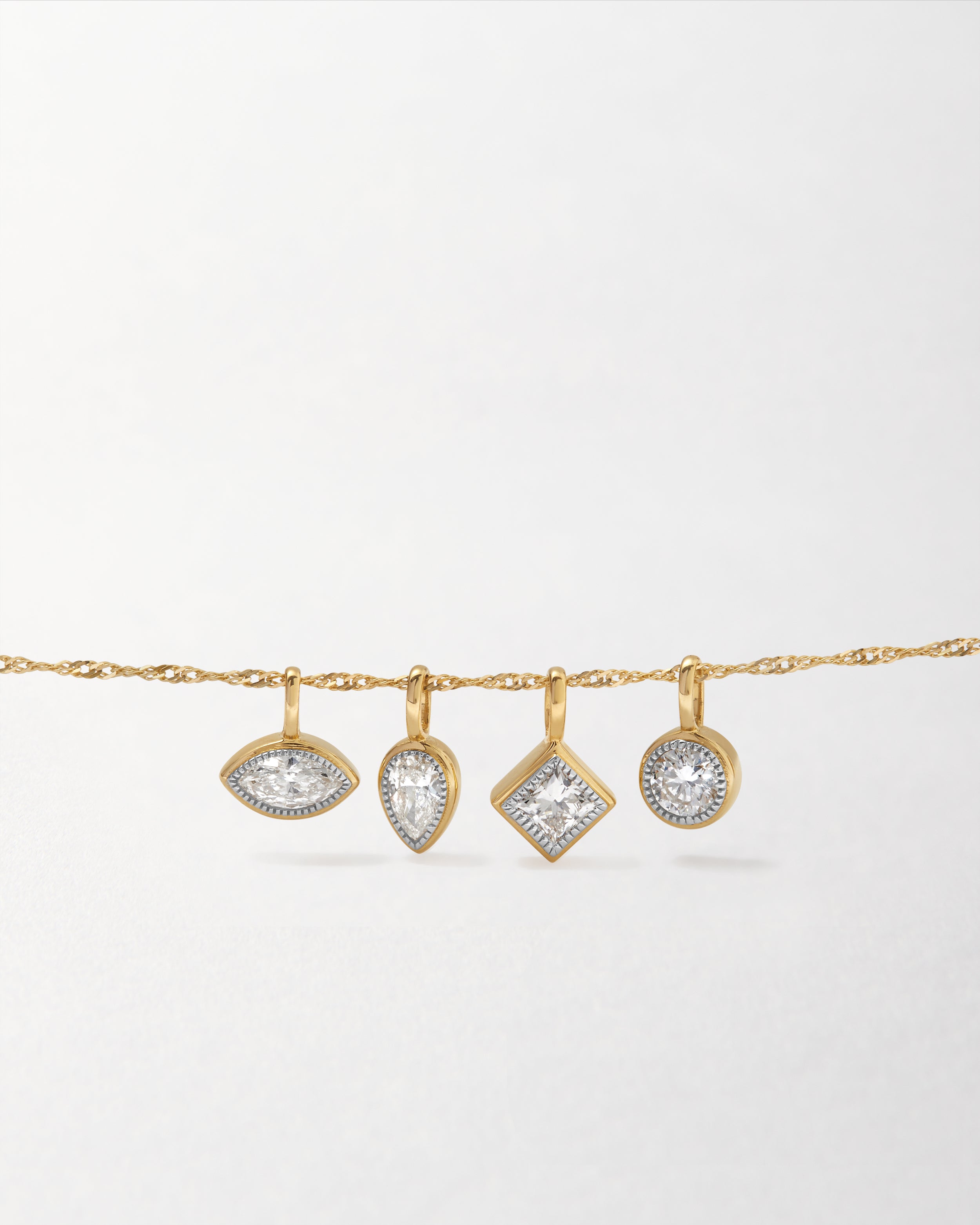 Diamond Initial Pendant Necklace Lab-Grown Diamond Solid Gold Recycled ...