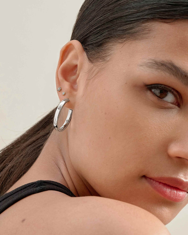 Large Everyday Hoops - Silver – EDGE of EMBER