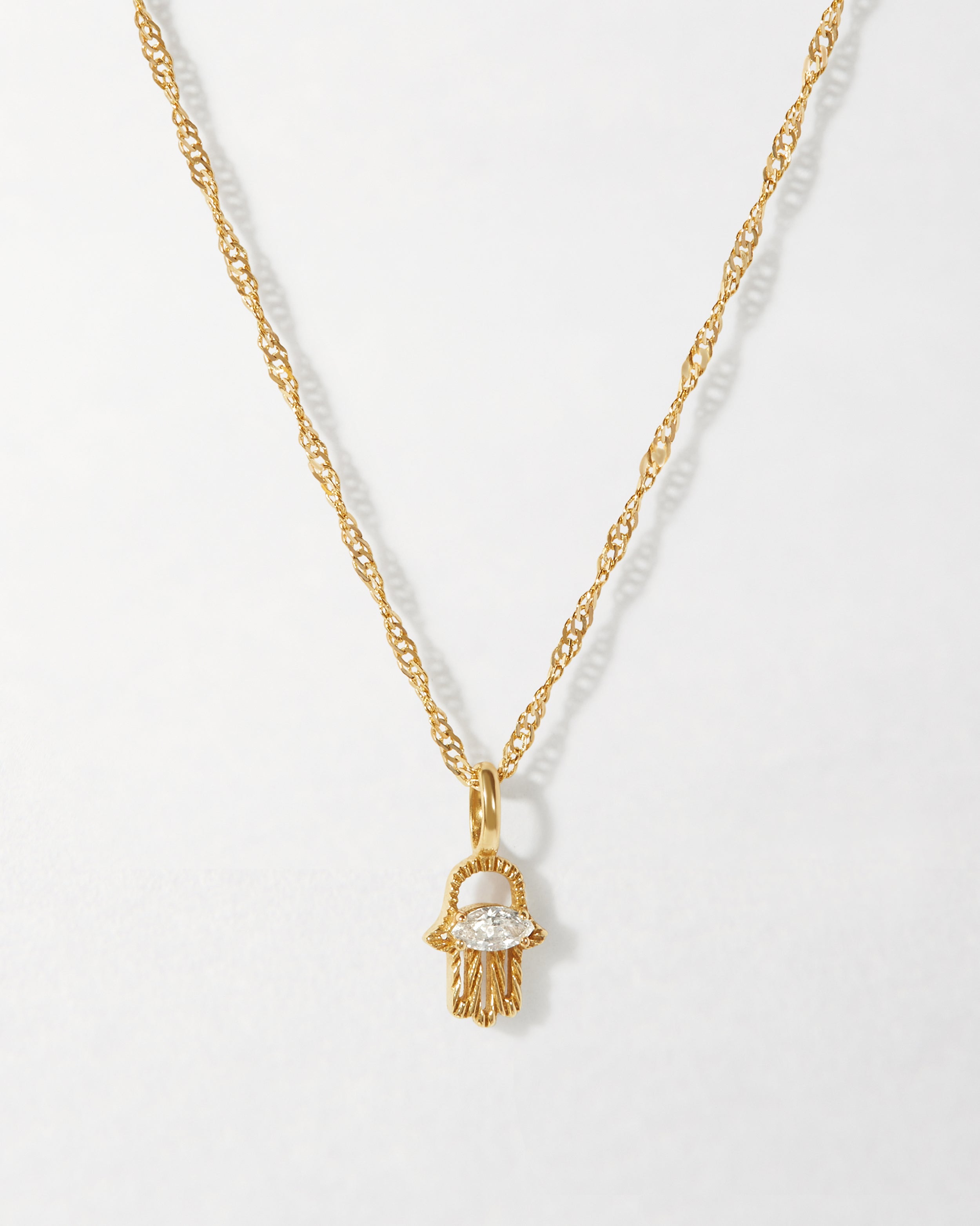Hamsa Diamond Necklace | Lab-Grown Diamond in 14ct Recycled Gold – EDGE ...