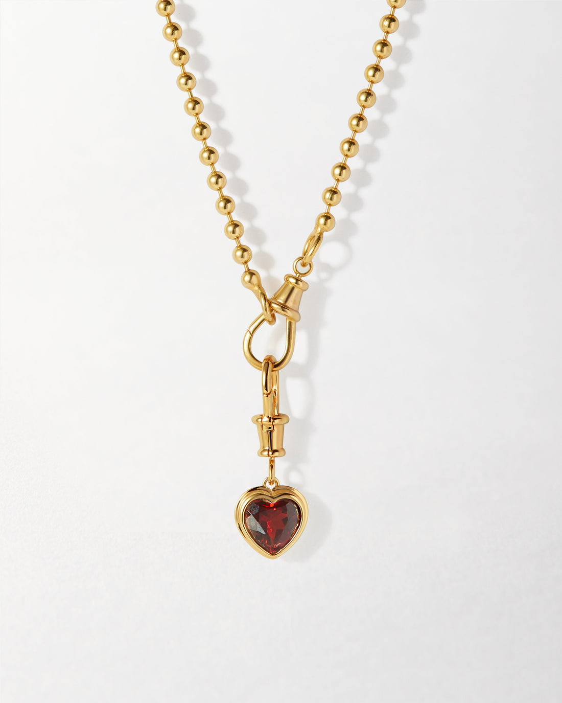 Heart Red Garnet Necklace | 18k Gold Plated Sterling Silver – EDGE of EMBER