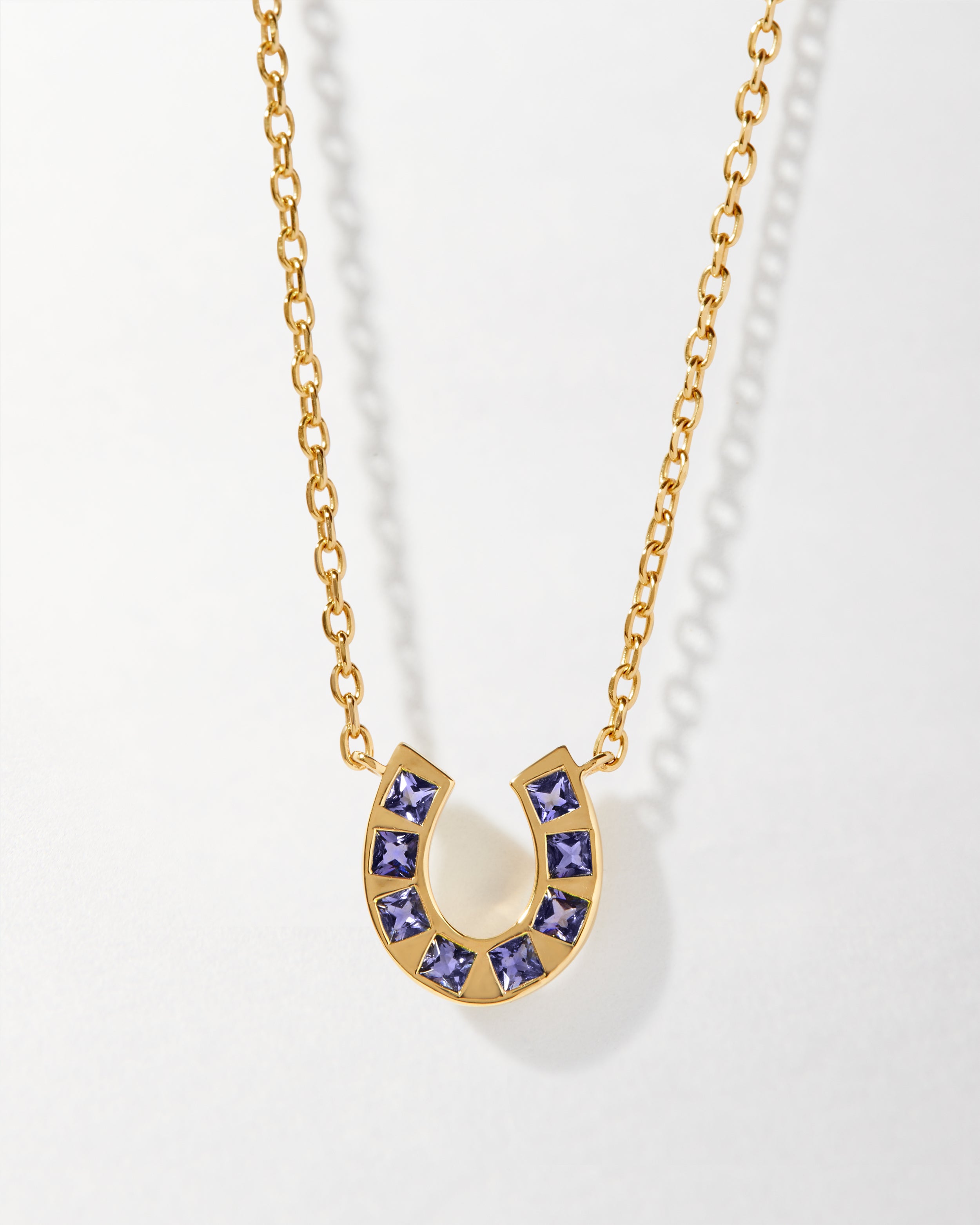 Horseshoe Iolite Necklace| 18k Gold-Plated with lolite – Edge of Ember