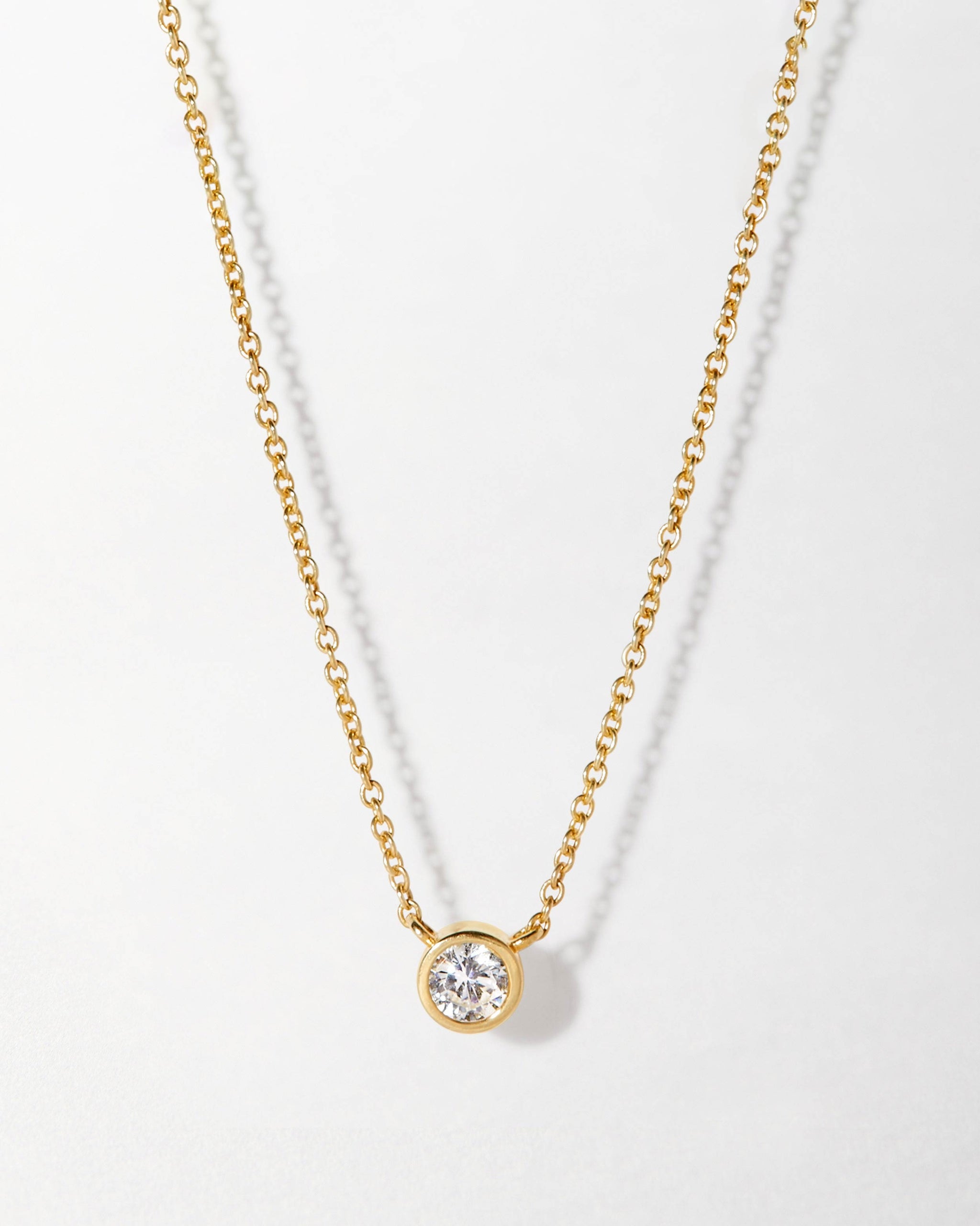 Large Solitaire Diamond Necklace |14ct Gold Jewellery – EDGE of EMBER