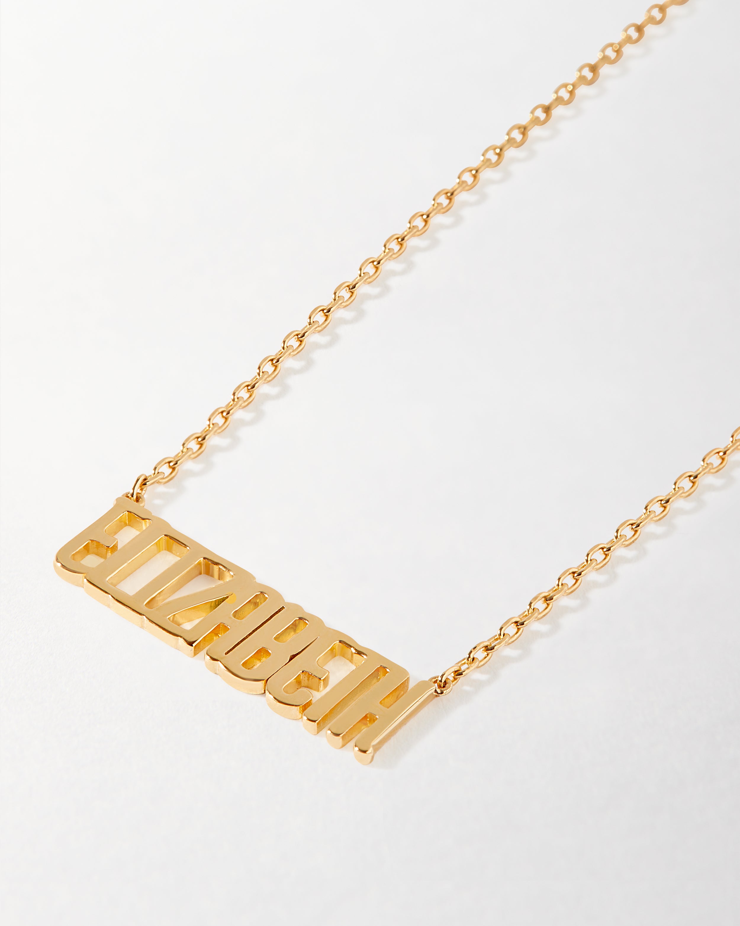 Custom Fixed Name-Plate Necklace | 18k Gold-Plated Silver – EDGE of EMBER
