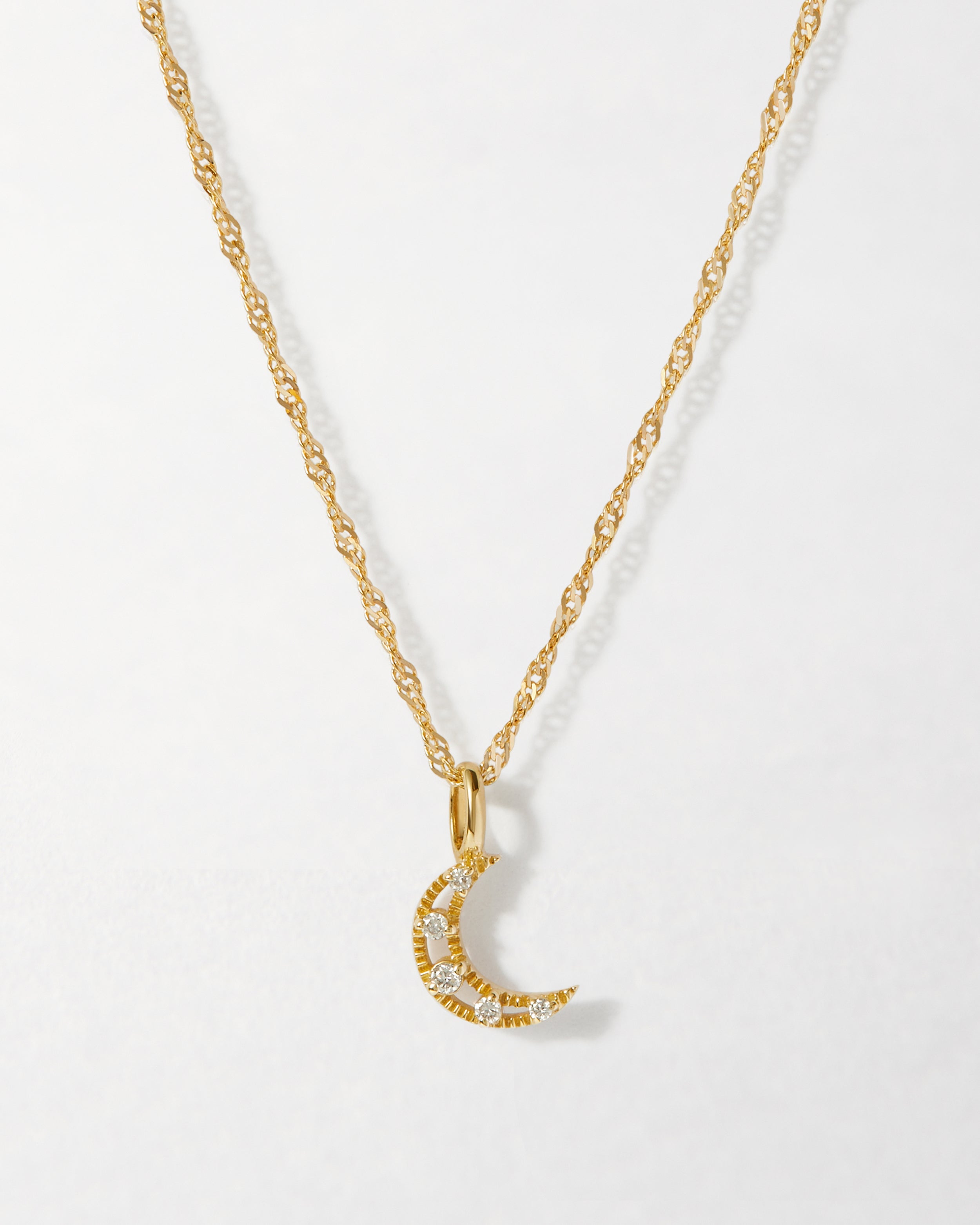 Moon Diamond Necklace | Lab-Grown Diamond in 14ct Recycled Gold – EDGE ...