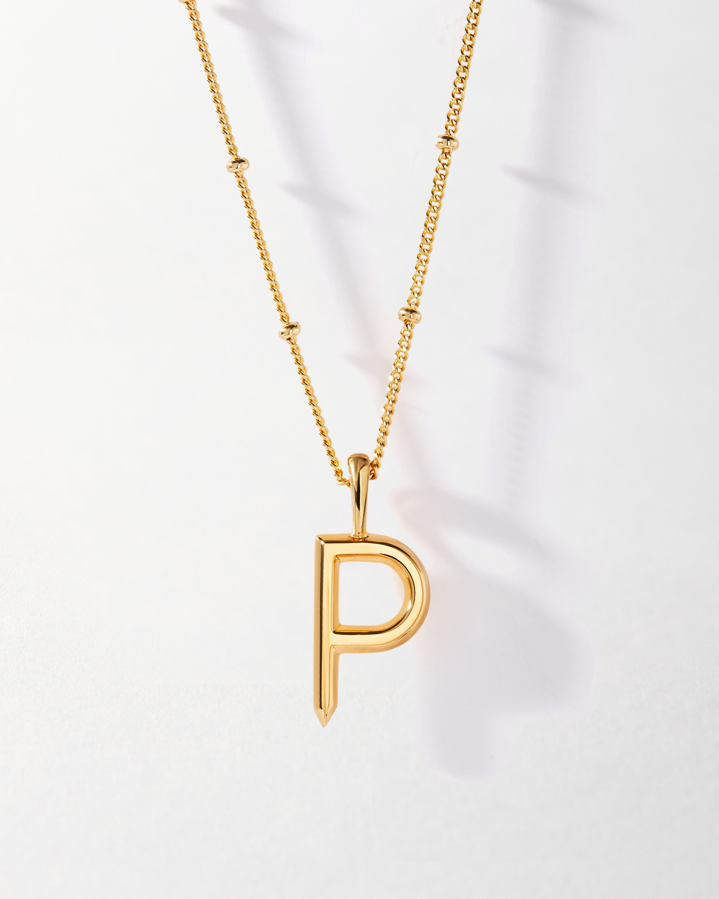 P Initial Necklace | 18k Gold Plated – EDGE of EMBER