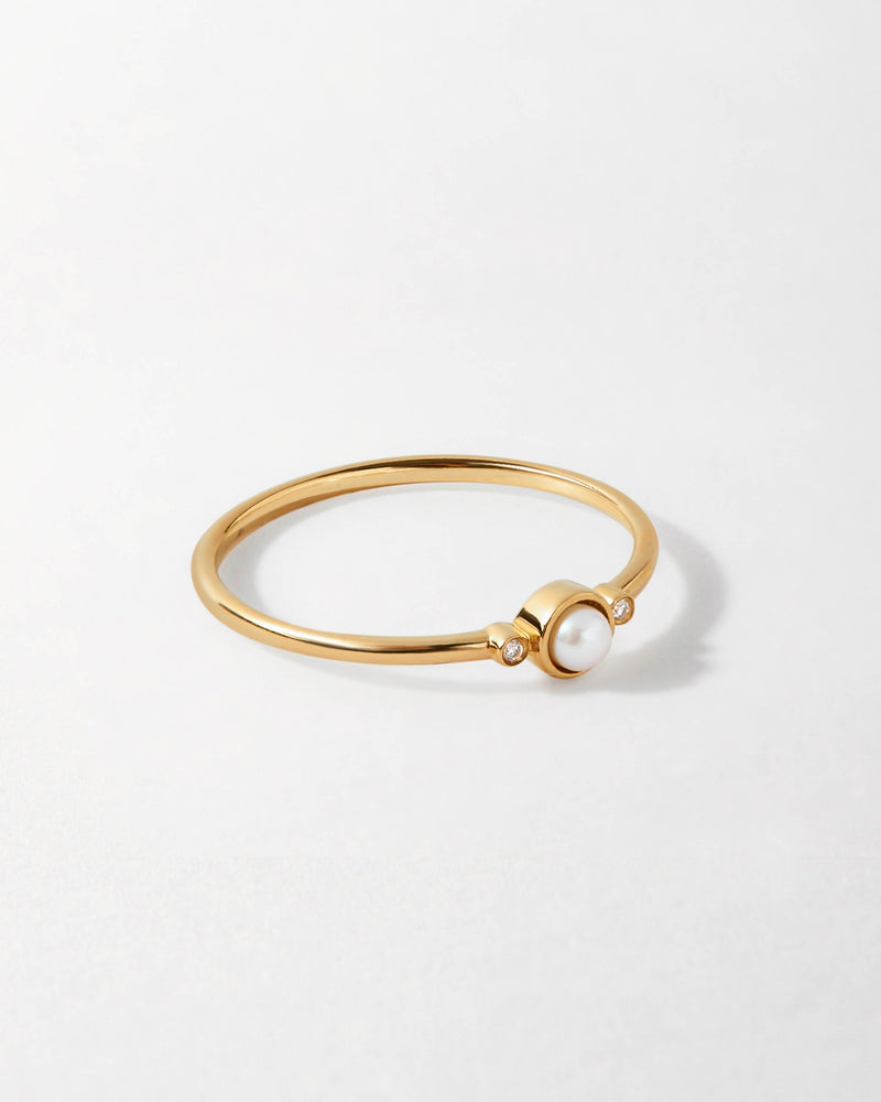 Pearl Pave Diamond Huggie Earrings | 14k Solid Yellow Gold – EDGE of EMBER