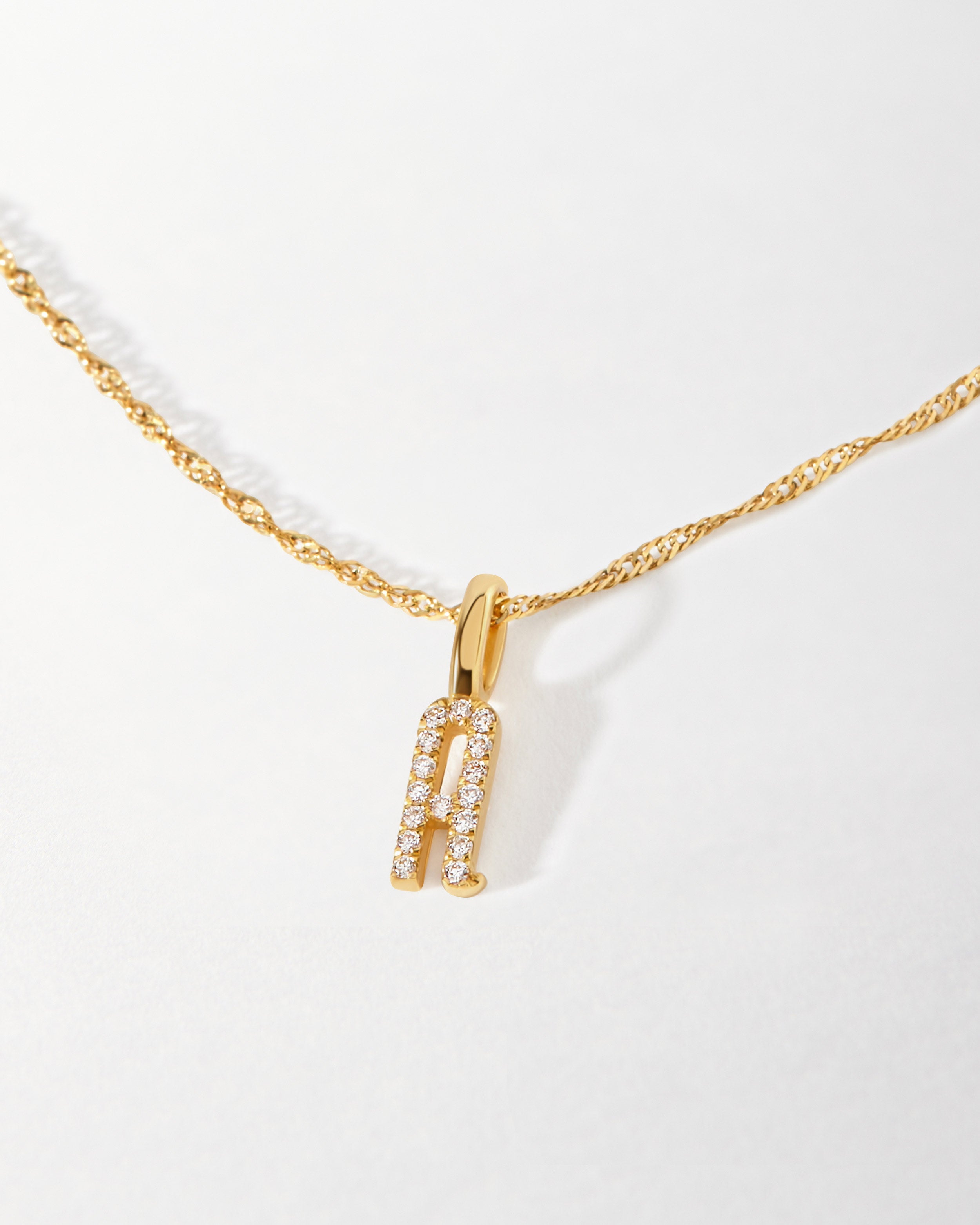 Diamond Initial Necklace | 14ct Gold and Diamond – EDGE of EMBER
