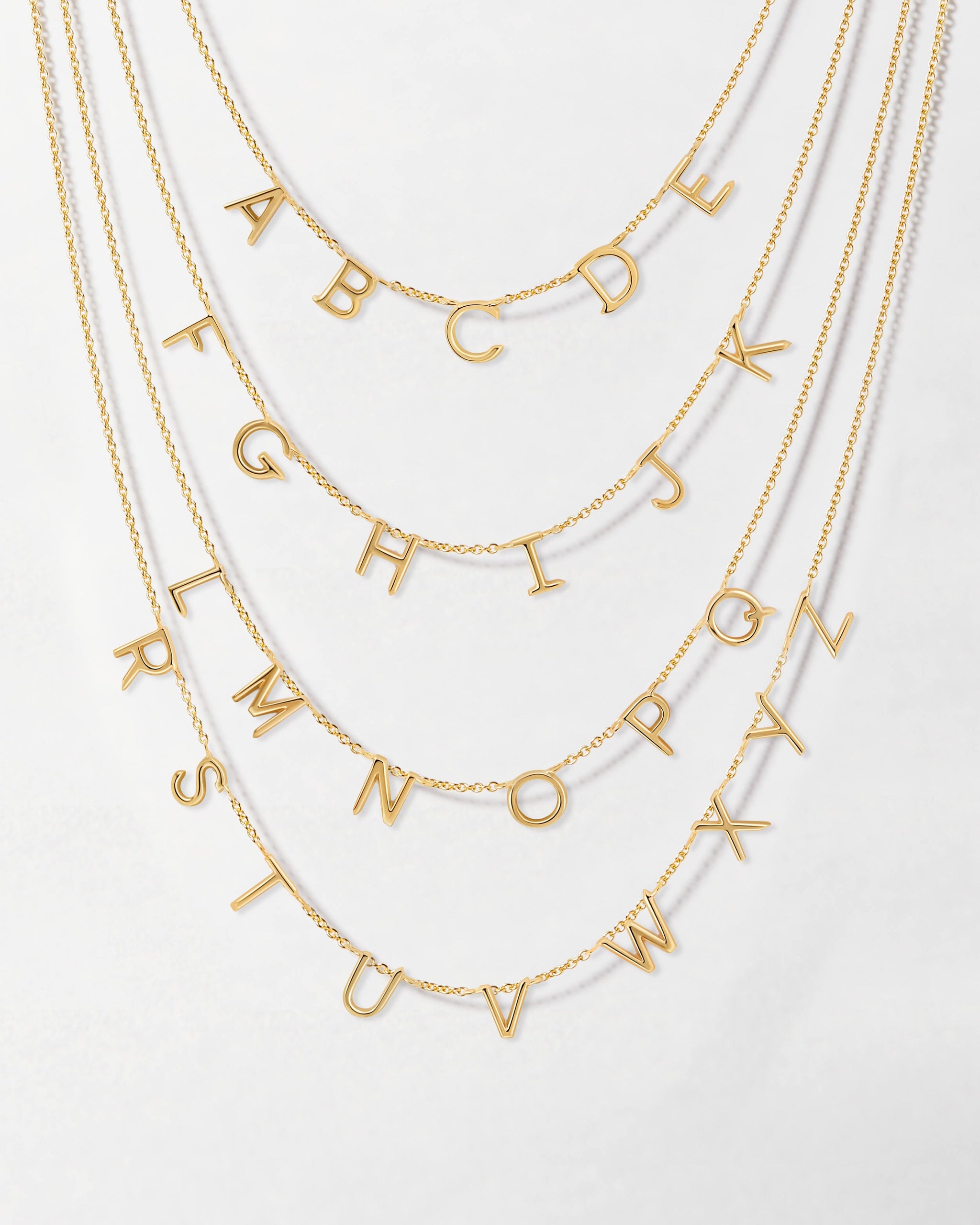 Say My Name Necklace - Customised 14k Gold Initial Letter Fine ...