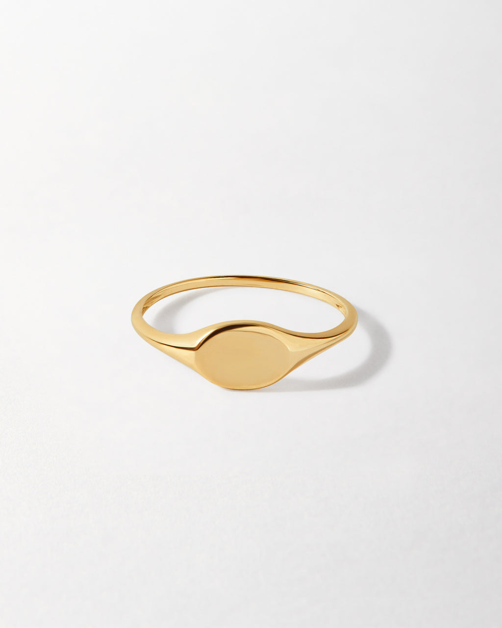 Engraved Initial Mini Signet Ring - 14k Gold – EDGE of EMBER