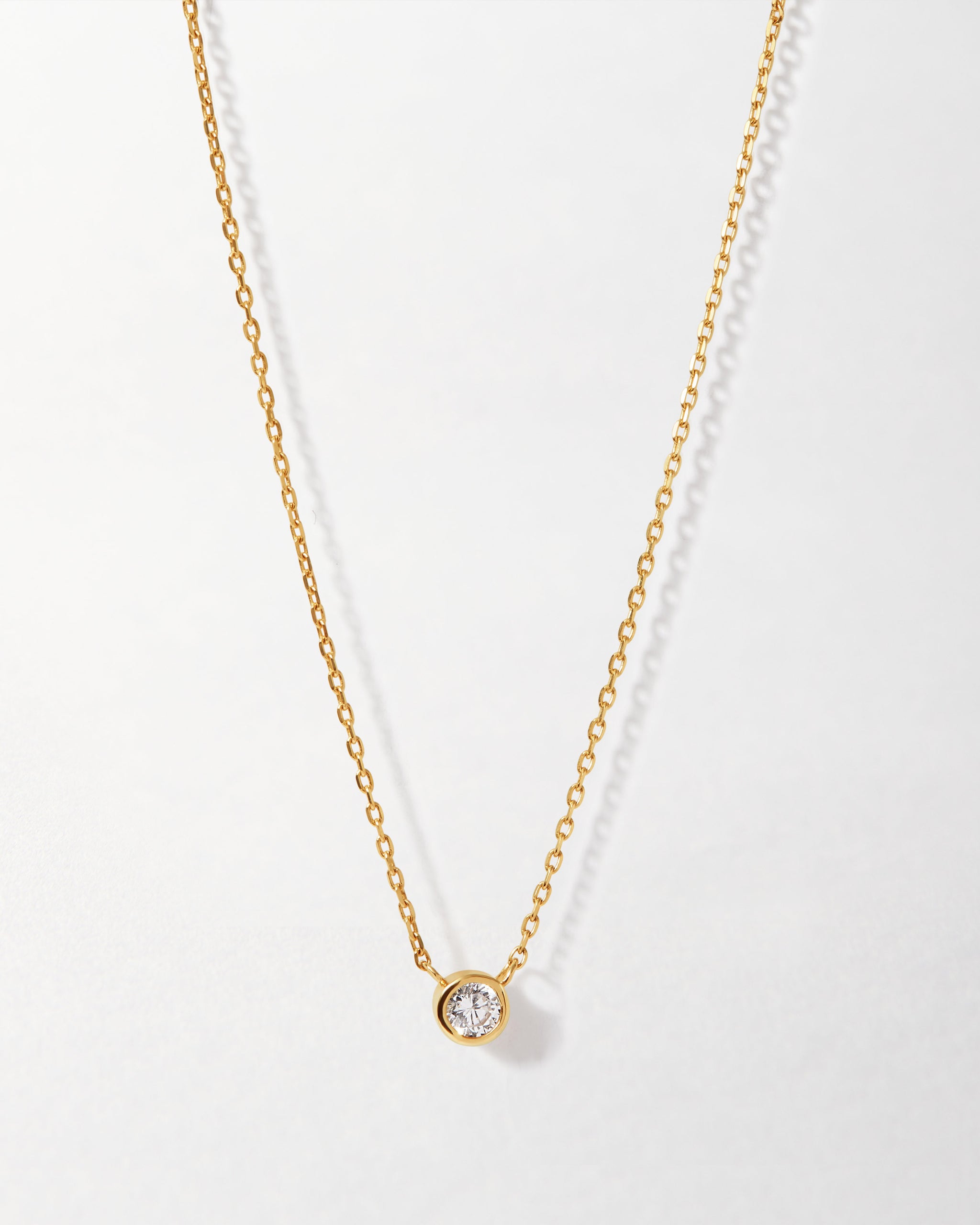 Solitaire Diamond Necklace - Yellow Gold – EDGE of EMBER