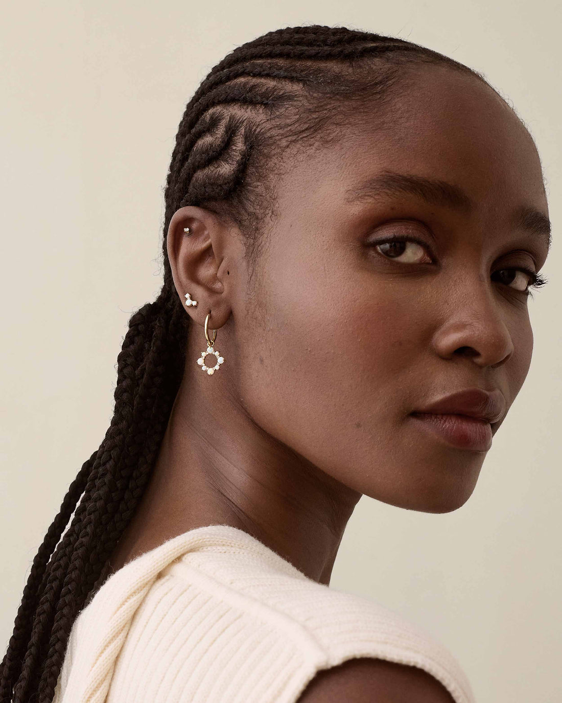 Solar Crescent Opal Drop Earrings | 14ct Gold, Opal & Diamond Jewellery – EDGE of EMBER