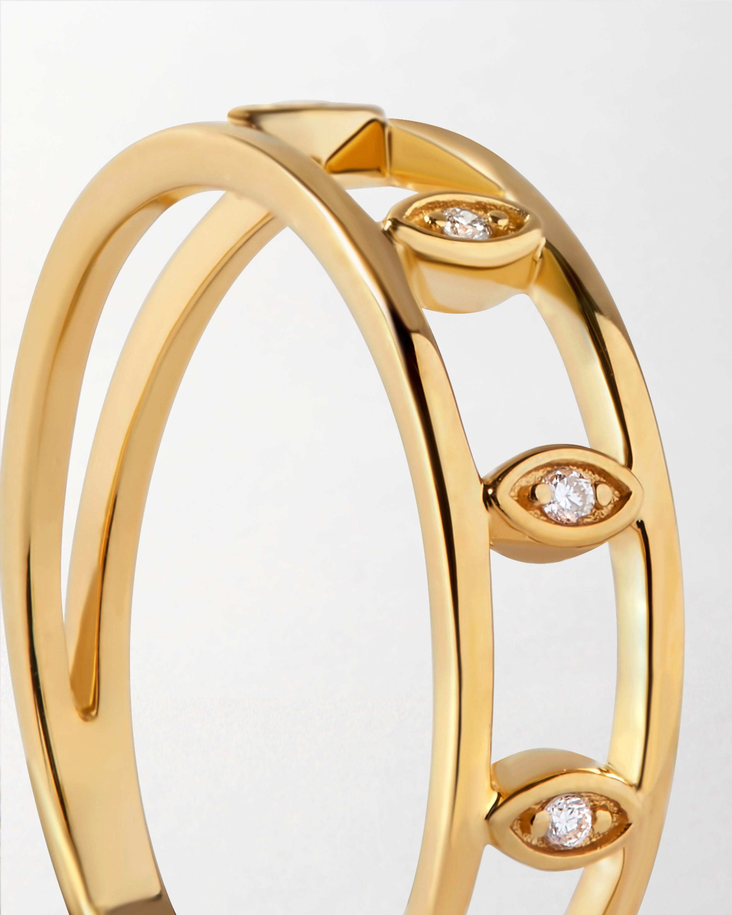 Multi Diamond Ring | 14ct Solid Yellow Gold – EDGE of EMBER