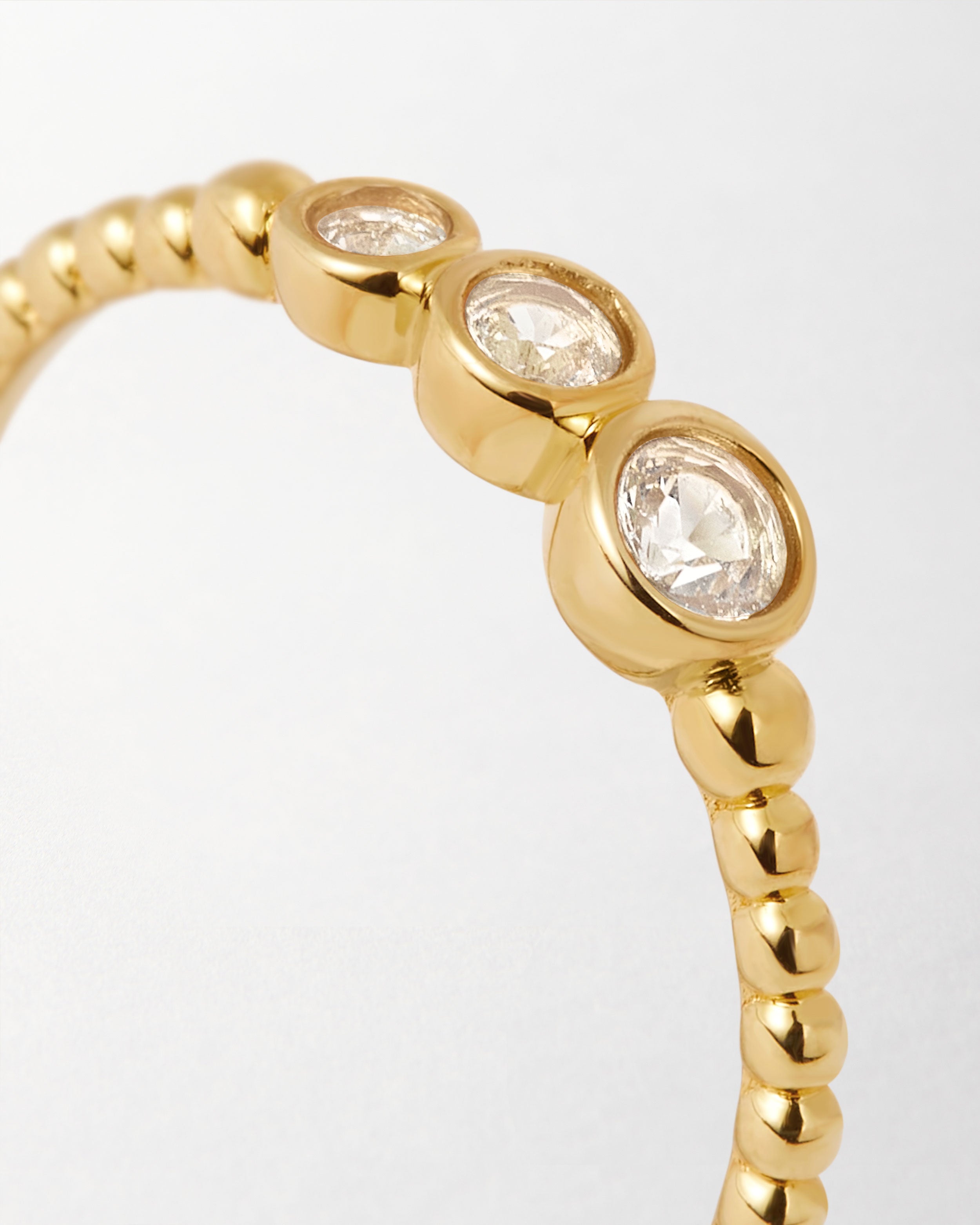 Serena White Sapphire Ring | 18k Gold Plated with White Topaz – EDGE of ...