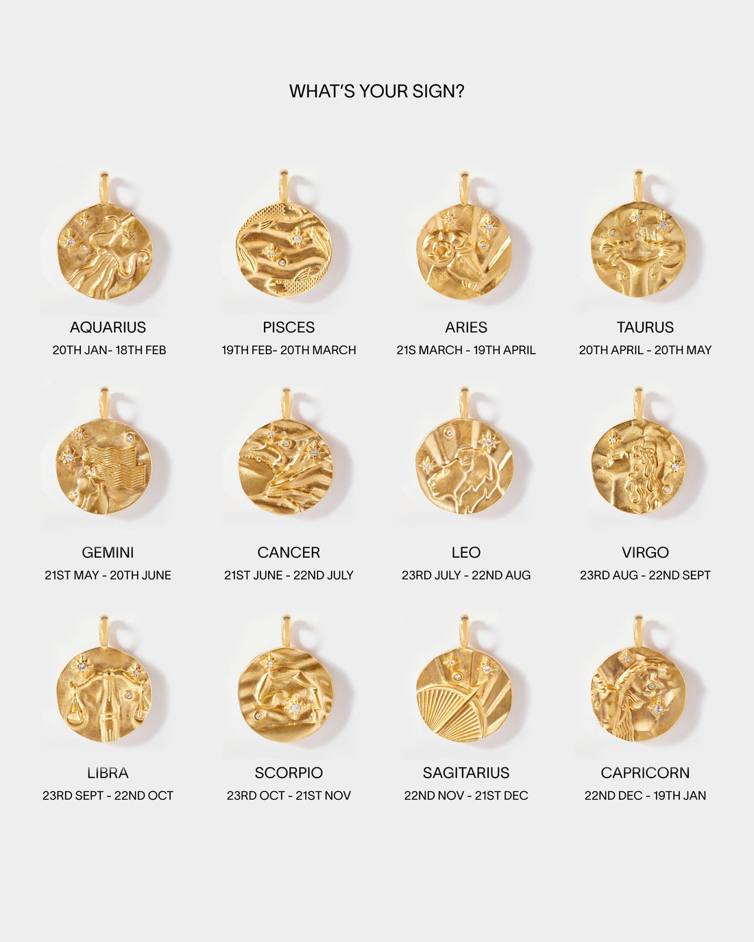Zodiac Necklace | 18k Gold Plated Designer Horoscope Jewellery – EDGE ...
