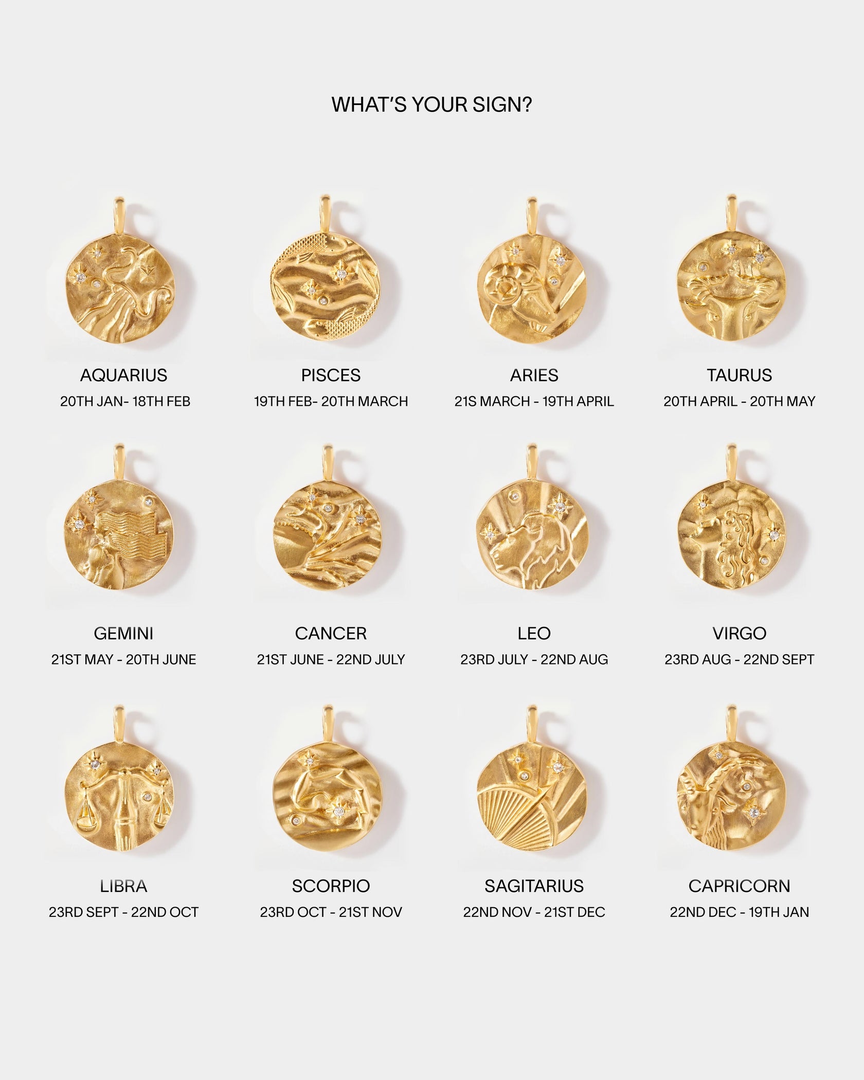 Zodiac Necklace | 18k Gold Plated Designer Horoscope Jewellery – EDGE ...
