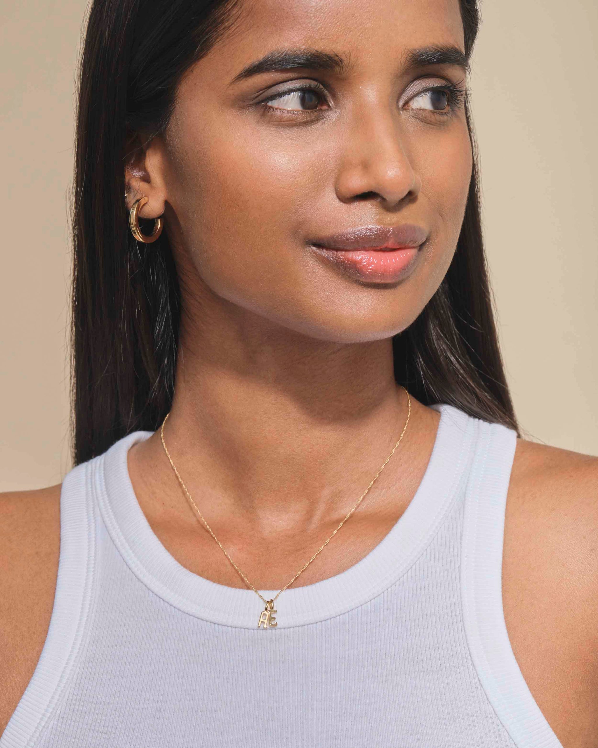 Double Initial 14k Solid Gold Necklace – EDGE of EMBER