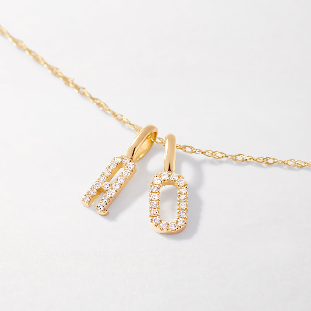 Double Initial Diamond Necklace – EDGE of EMBER