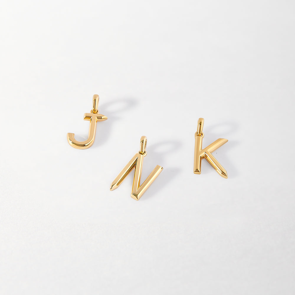 Gold Letter Alphabet Initial Pendant - Personalised Jewellery – EDGE of ...
