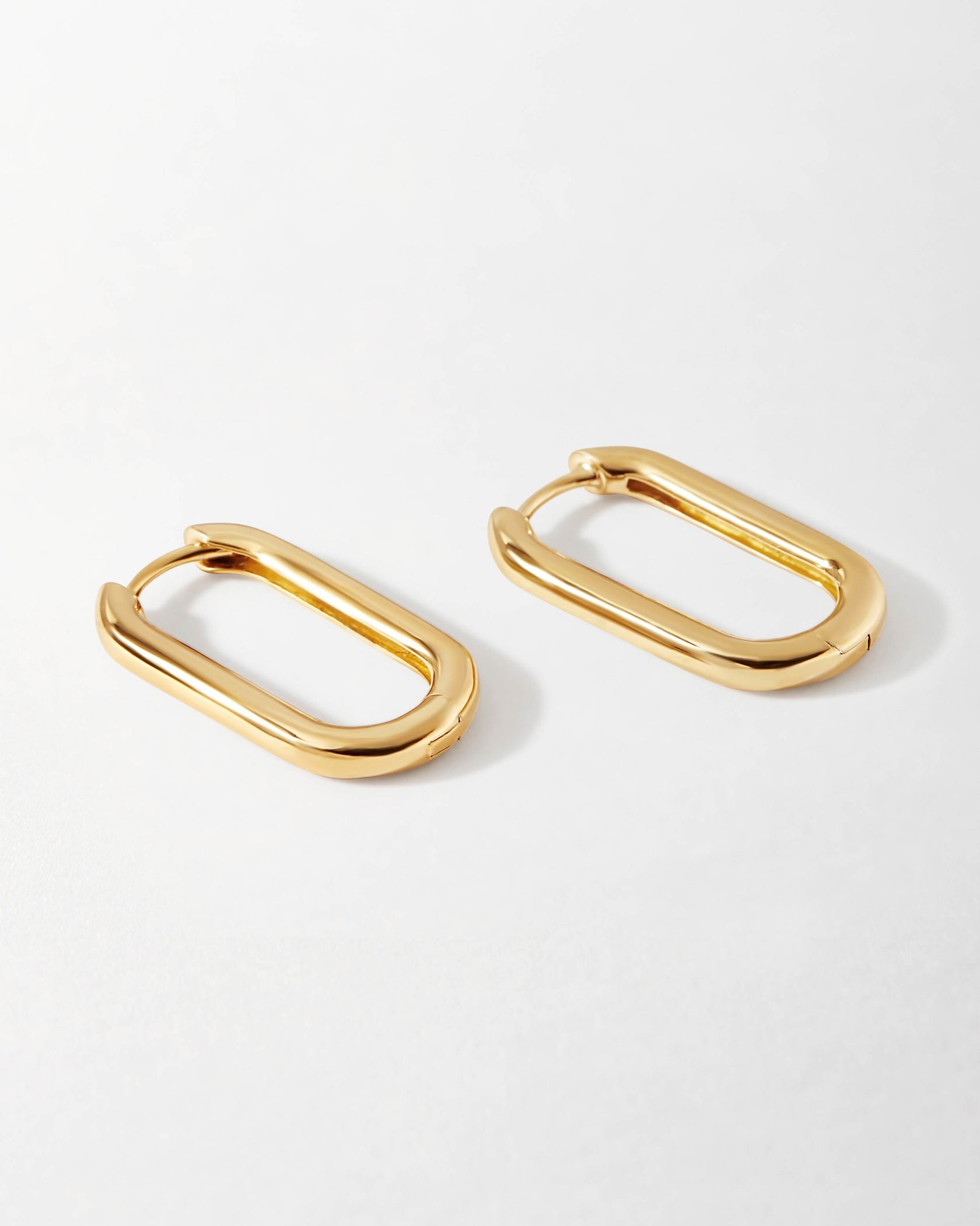 Link Rectangle Oval Hoop Earrings - Gold – EDGE of EMBER