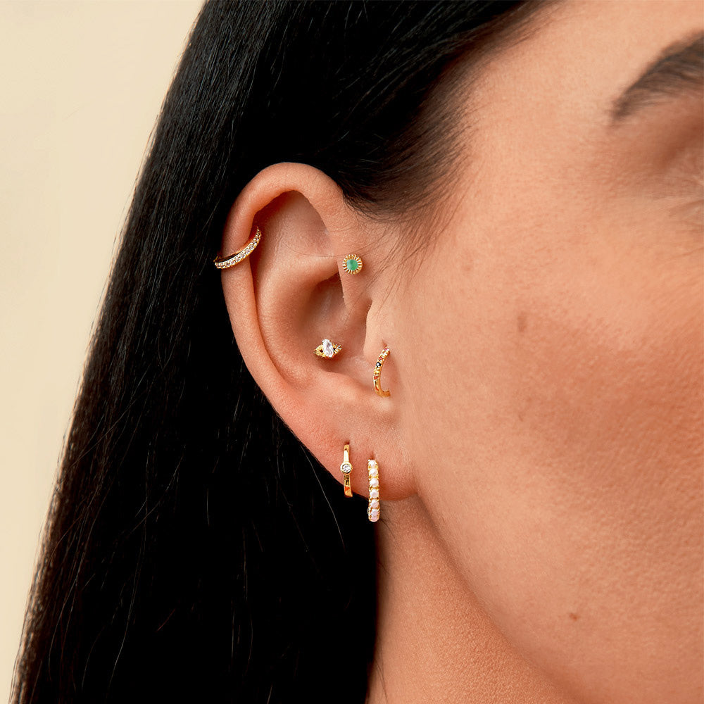 Sun Ray Emerald Piercing Earring – EDGE of EMBER