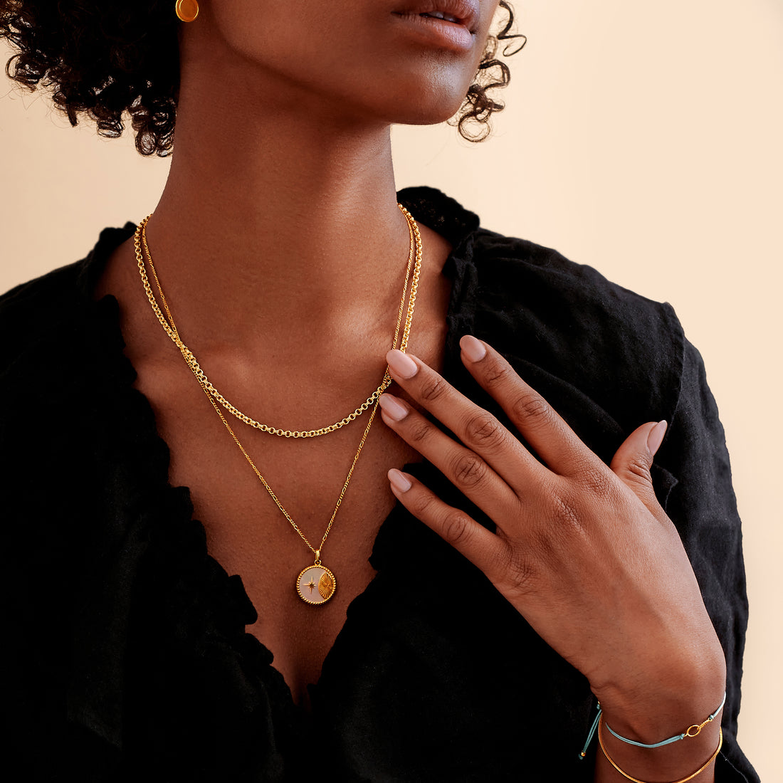Solar Charm Necklace | 18k Gold Plated – EDGE of EMBER