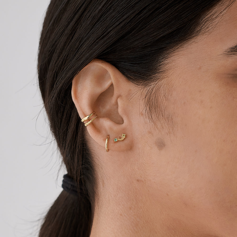 Twist Gold Designer Earcuff - 18k Gold Plated, Sterling Silver – EDGE ...