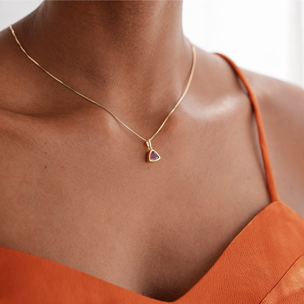Ruby July Birthstone Necklace | 18k Gold Plated – EDGE of EMBER