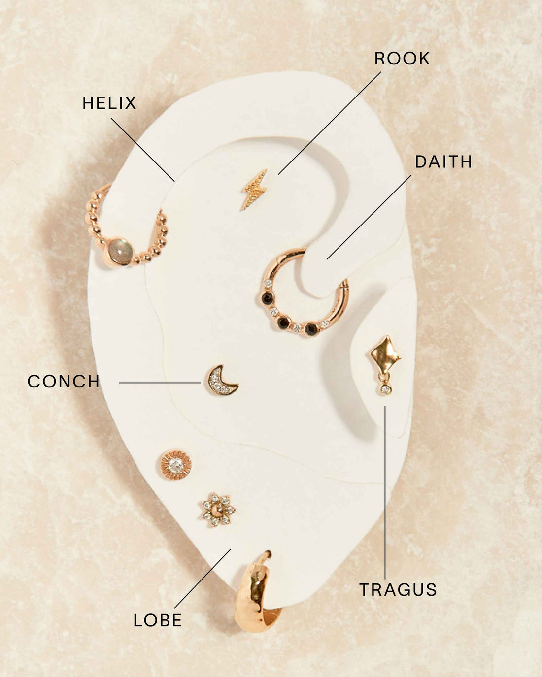 Sun Ray Emerald Piercing Earring | 14ct Solid Yellow Gold – EDGE of EMBER