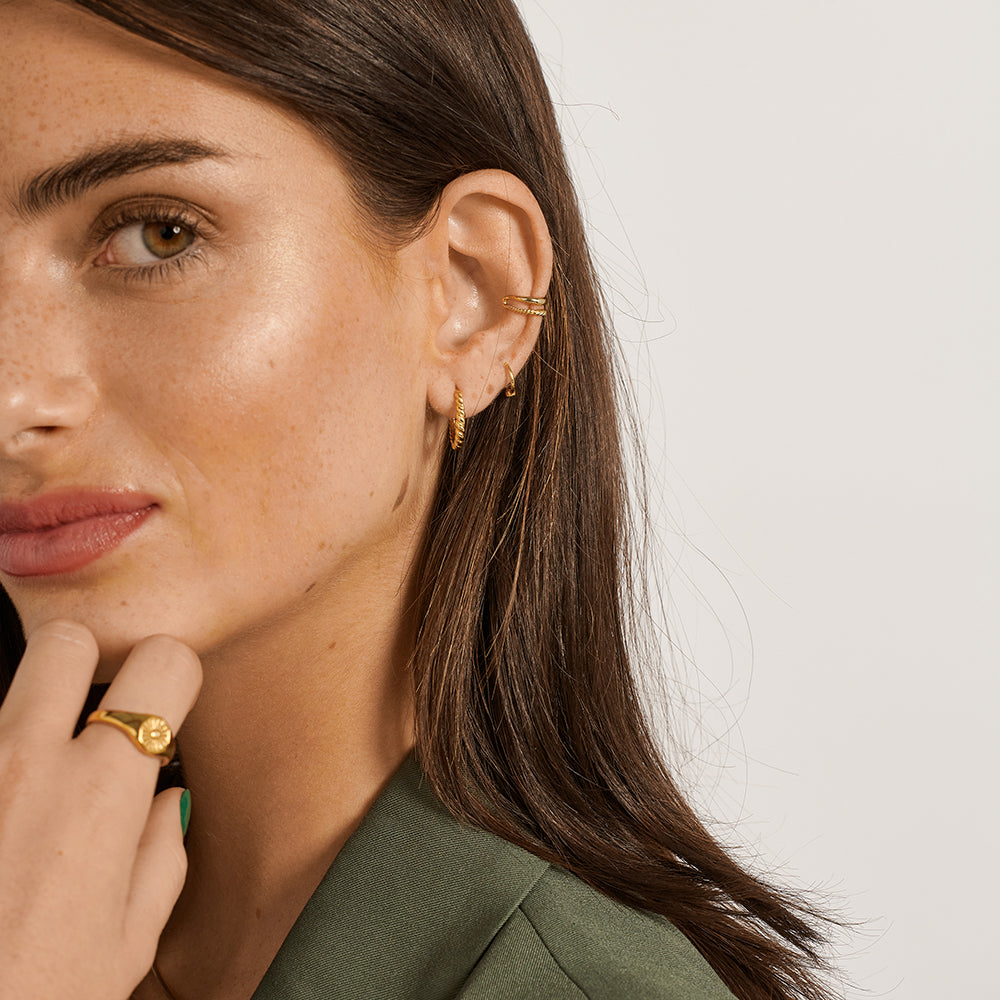 Twist Gold Designer Earcuff | 18k Gold Plated – EDGE of EMBER